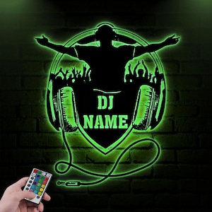 Custom DJ Metal Wall Art With LED Light, DJ Player Metal Sign, Gifts ...