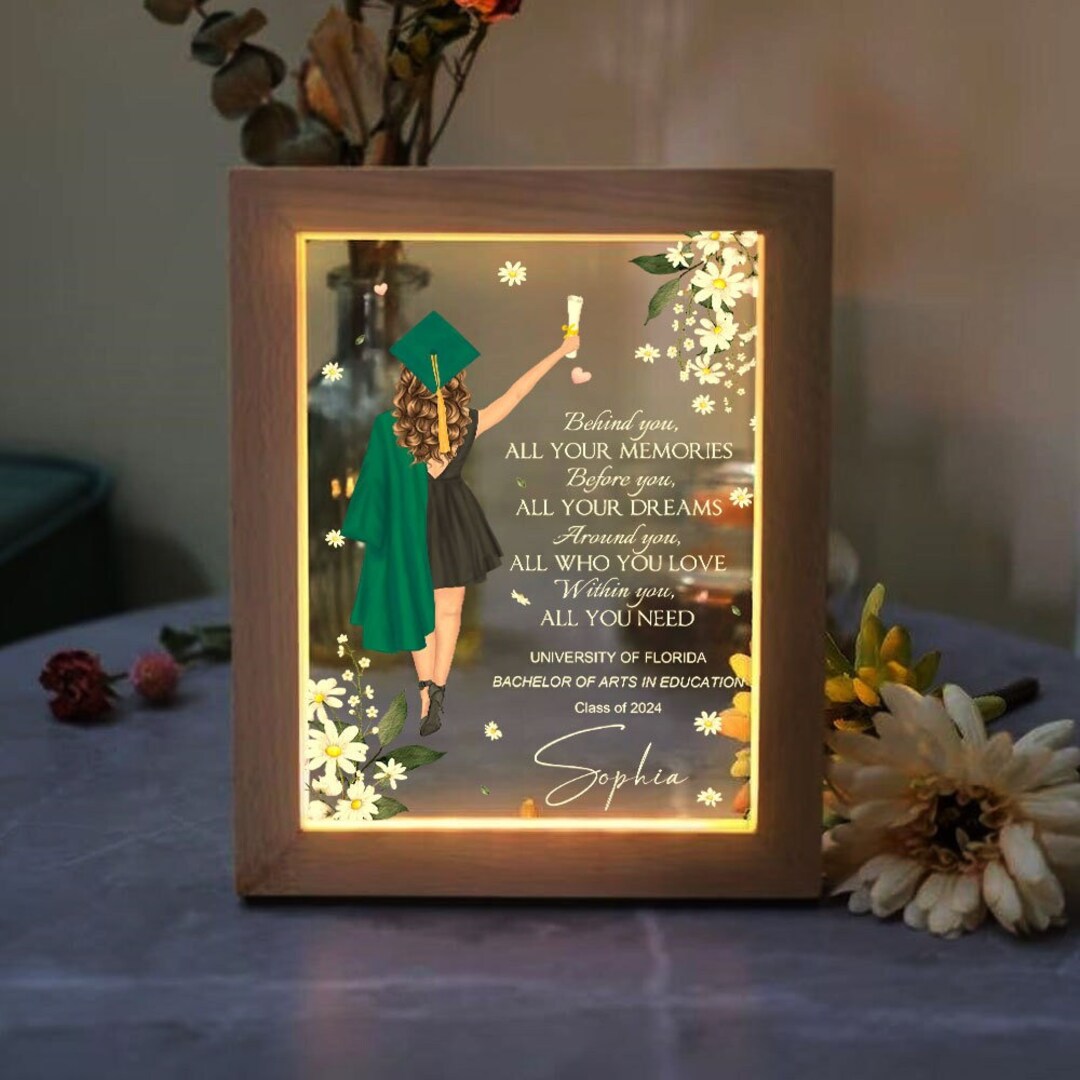 Personalized Graduation Frame Lamp, Graduation Keepsake Lamp, Class of ...