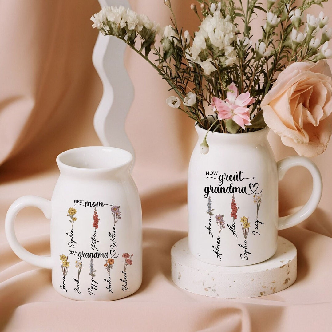Personalized Great Grandma Birth Month Flower Vase, Gifts for Great ...