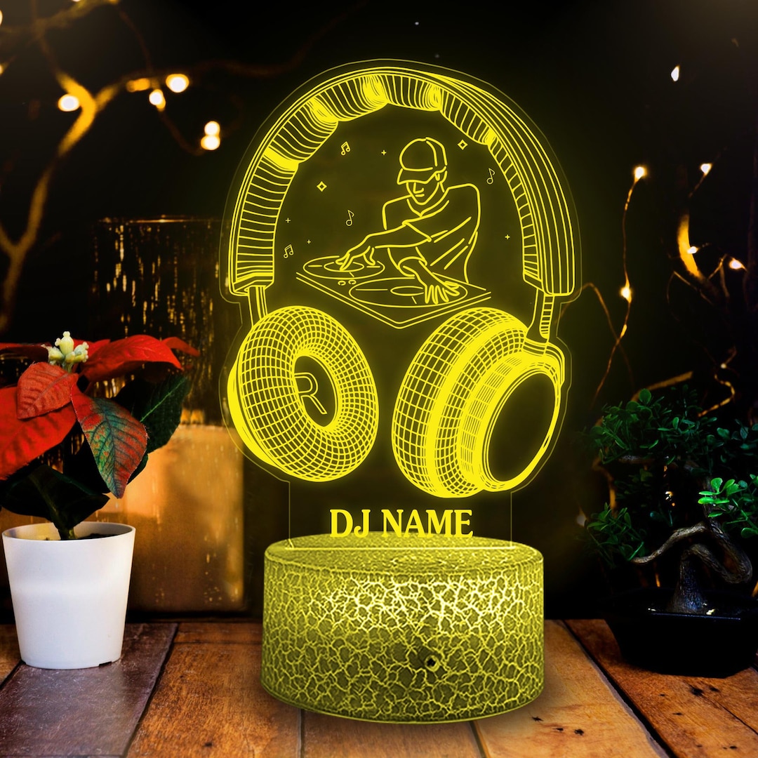 Personalized DJ Night Light, DJ Player 3D Lamp, Gifts for Dj, Disc ...
