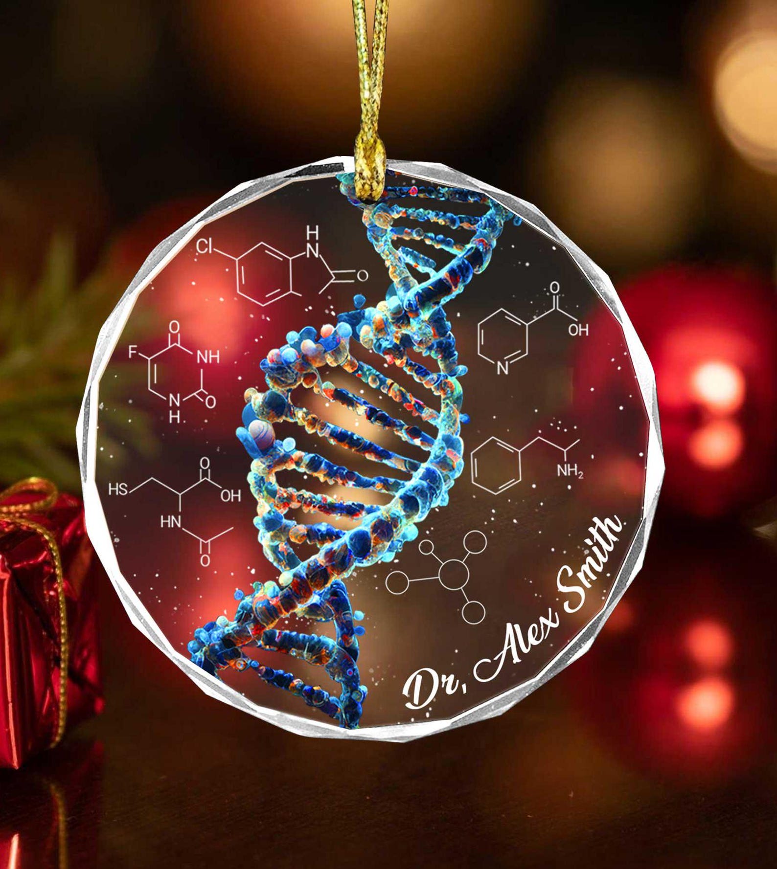 Personalized DNA Glass Ornament, Chemical Engineer Gifts, Analytical ...