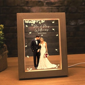 Personalized Wedding Photo Frame Lamp, Wedding Lamp Decoration, Bride ...