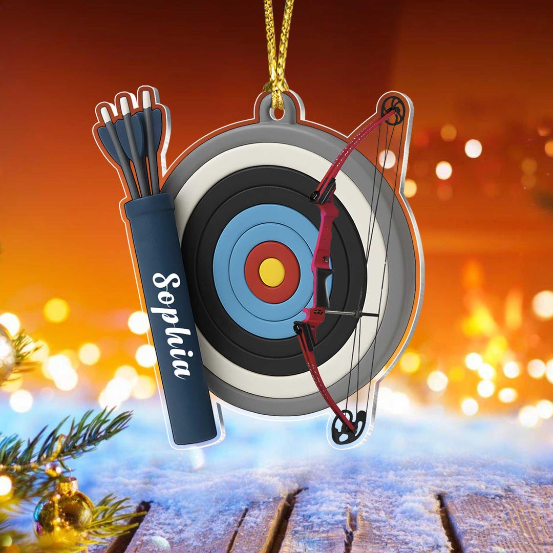 Personalized Archery Acrylic Ornament 2025, Custom Bow and Arrow ...