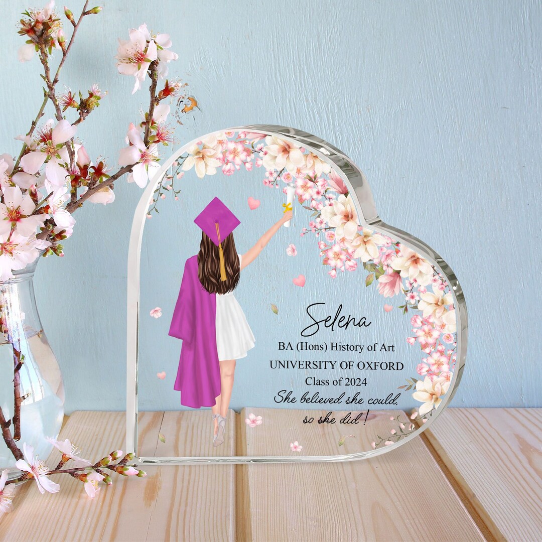 Personalized Graduation Print Heart Acrylic Plaque, Graduation Gift for ...
