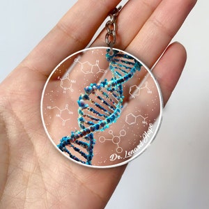 Custom DNA Acrylic Circle Ornament, DNA Car Ornament, DNA Keychain ...