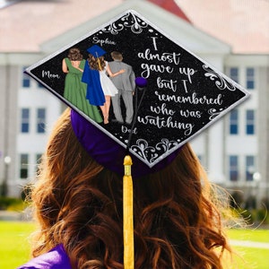 Personalized Thank You Parents Graduation Cap Topper, Graduation Cap ...