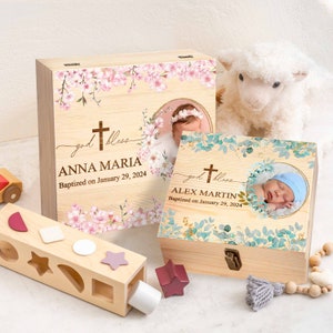 Personalized Baptism Memory Keepsake Box, Baptism Gifts for Godson ...