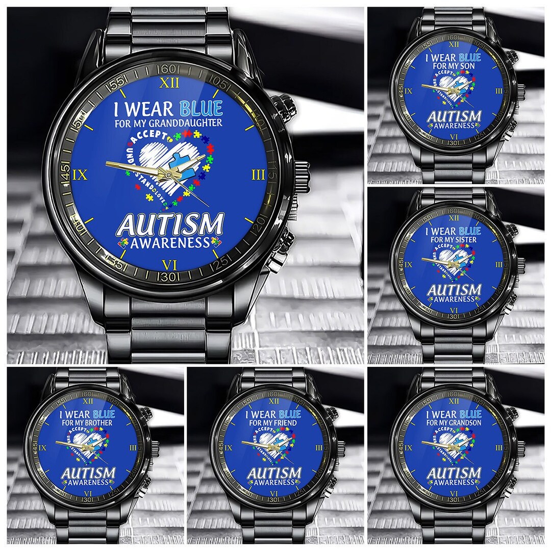 Personalized Autism Awareness Watch, Autism Warrior Watch, I Wear Blue ...