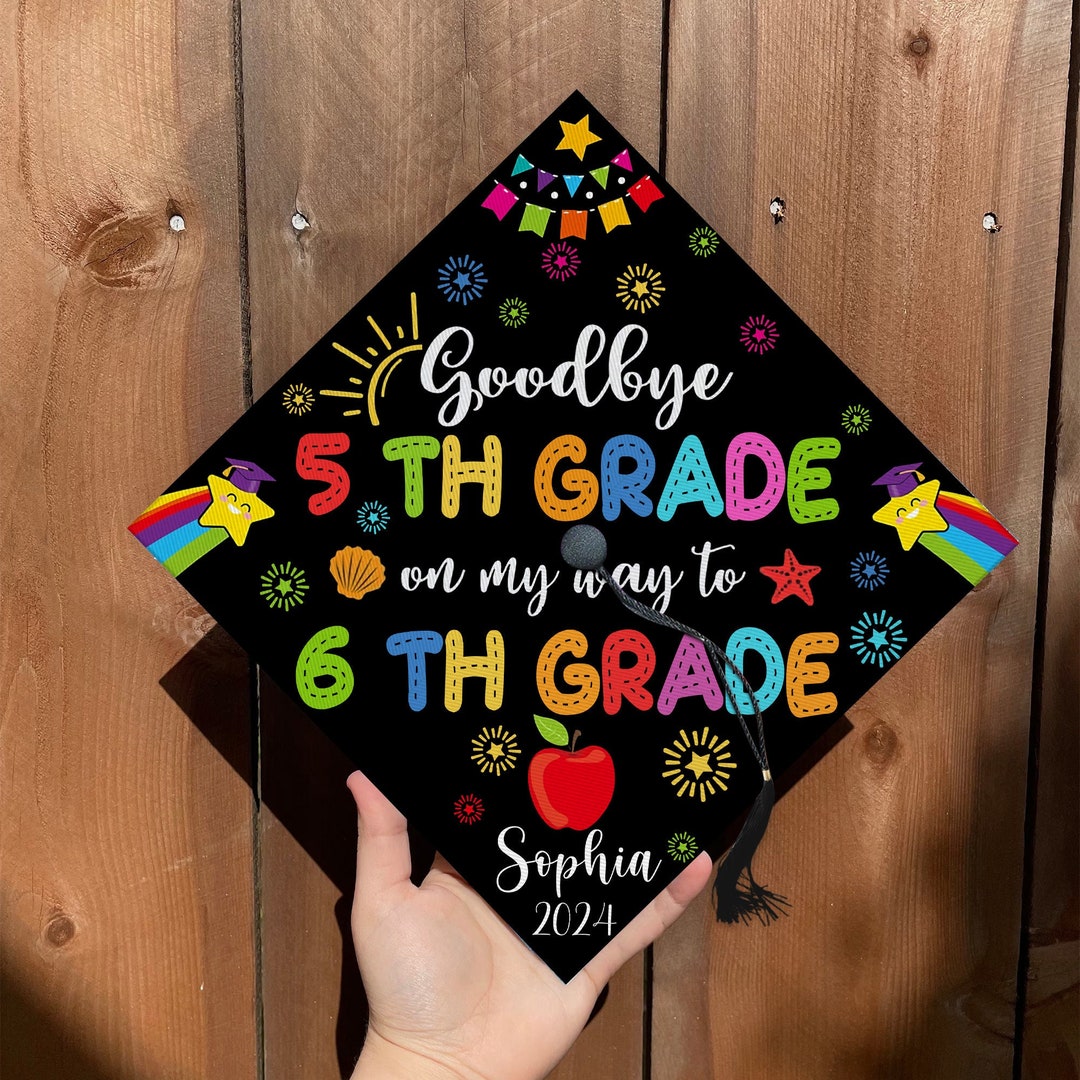 Personalized Goodbye 5th Grade on My Way to 6th Grade Graduation Cap ...