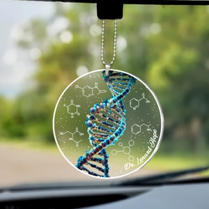 Custom DNA Acrylic Circle Ornament, DNA Car Ornament, DNA Keychain ...
