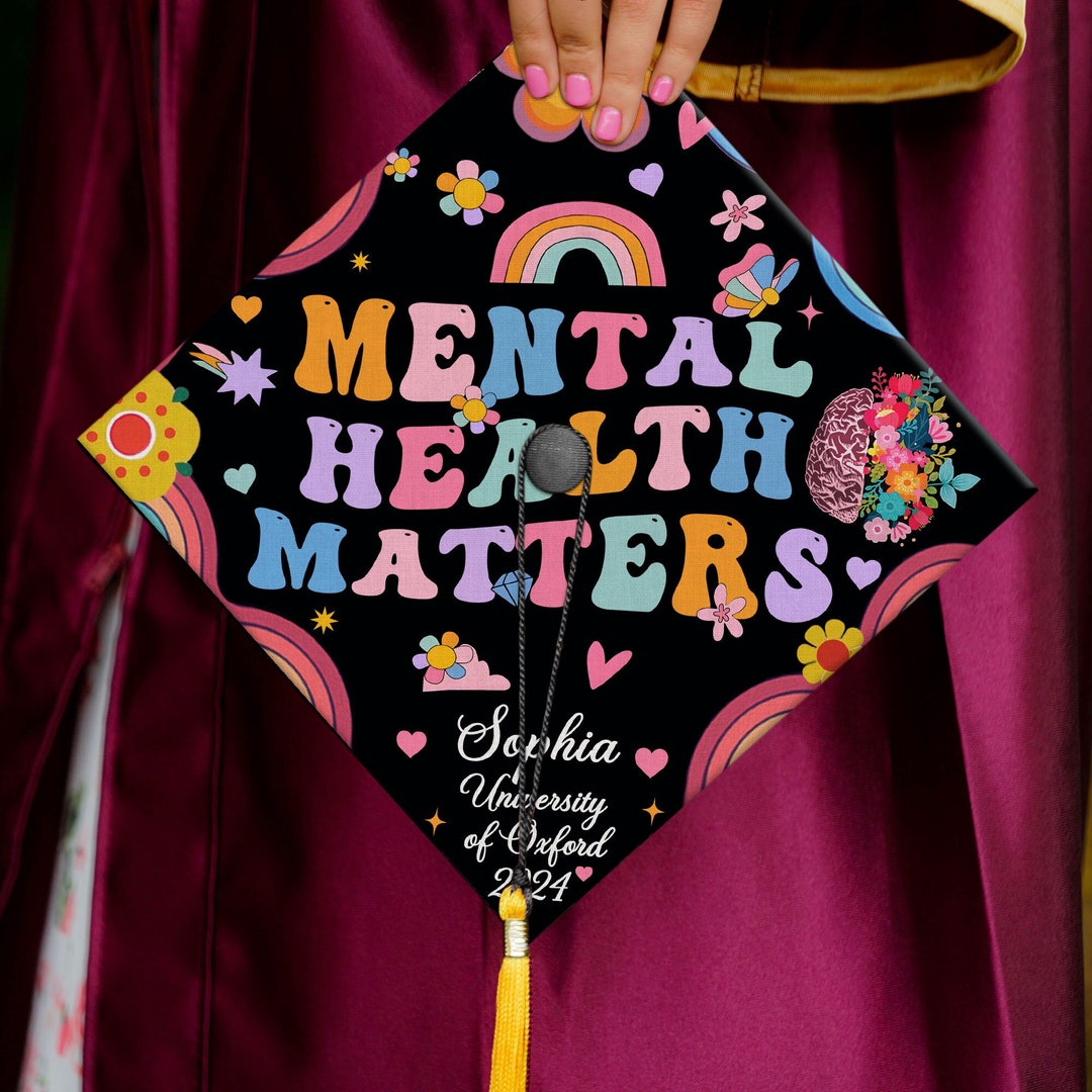 Personalized Psychologist Graduation Cap Topper, Mental Health Matters ...