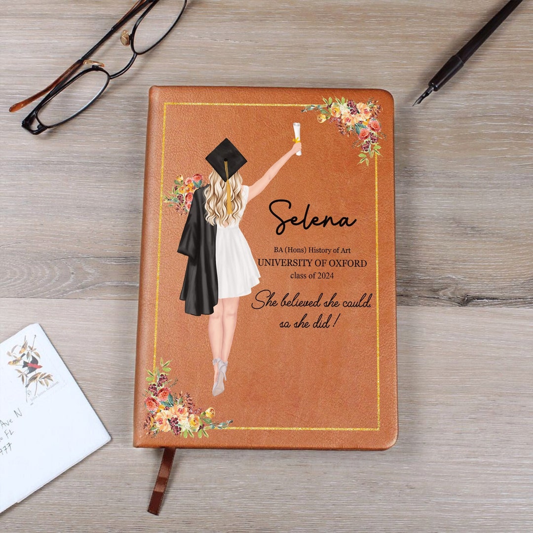 Personalized Graduation Gift Journal, Custom Notebook, A5 Vegan Leather ...
