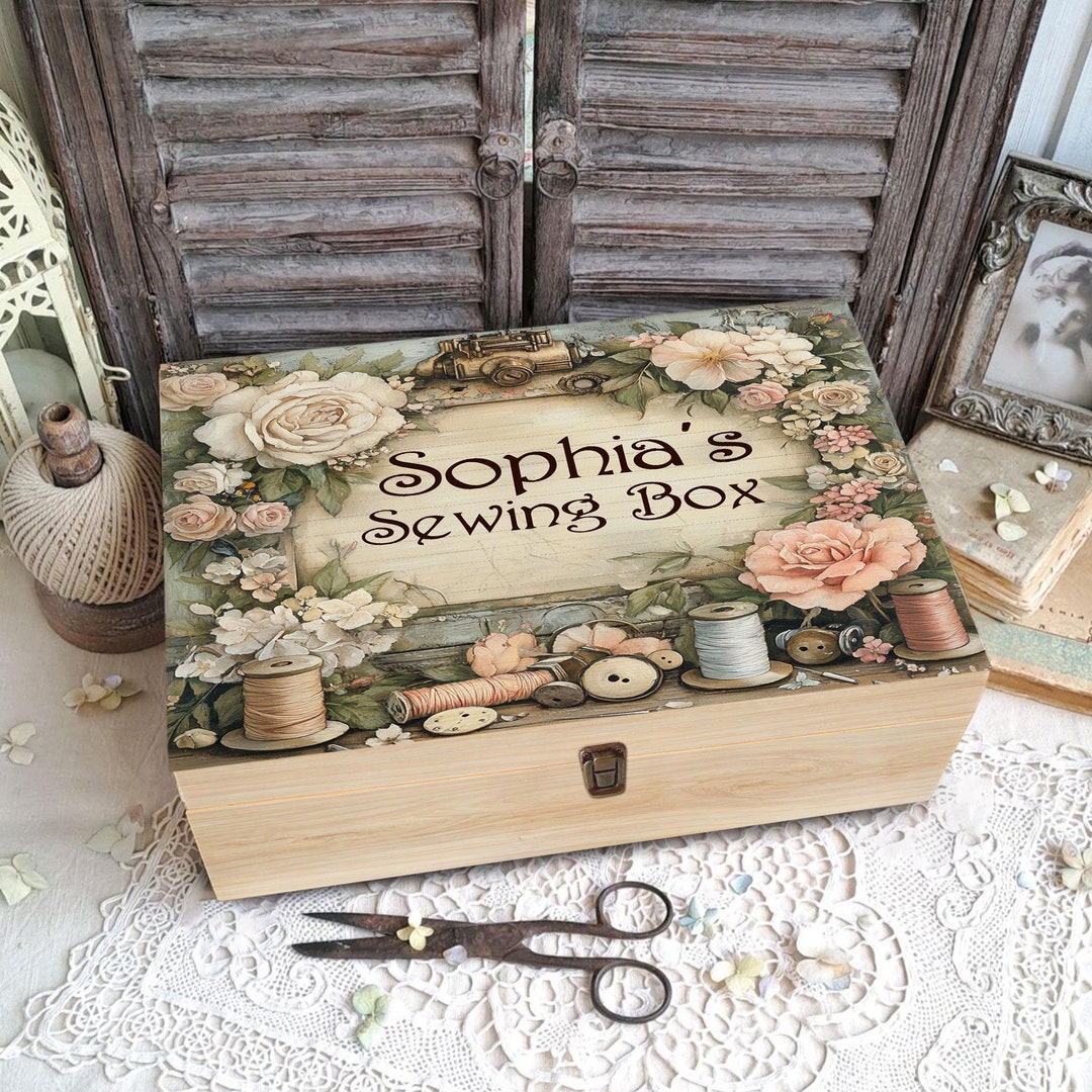 Personalized Sewing Wooden Box, Custom Seamstress Gift, Sewing Gifts ...