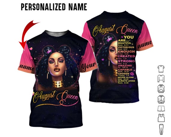 Personalized Name August Birthday Shirt for Black Girl - Etsy