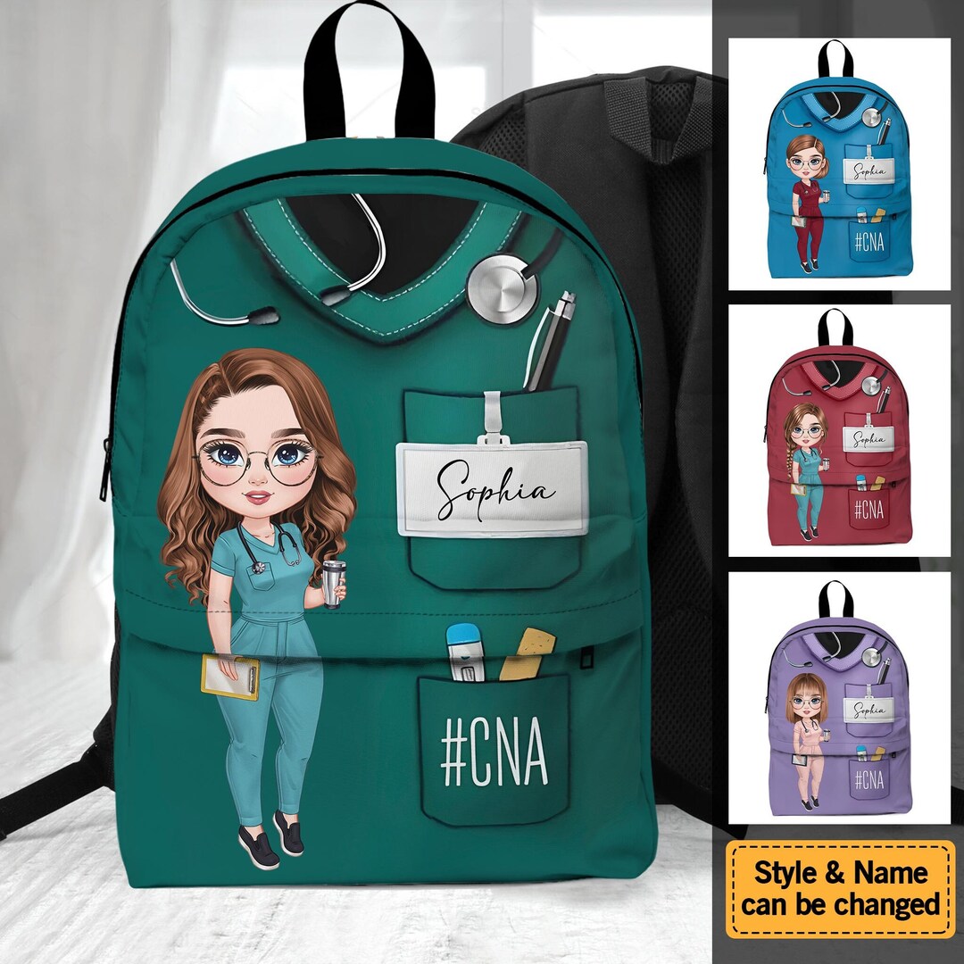 Personalized Nurse Life Backpack for Work, Custom Backpack for Black ...