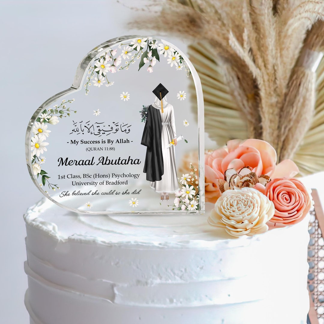 Personalized Muslim Graduation Gift, Muslim Graduation Cake Topper ...