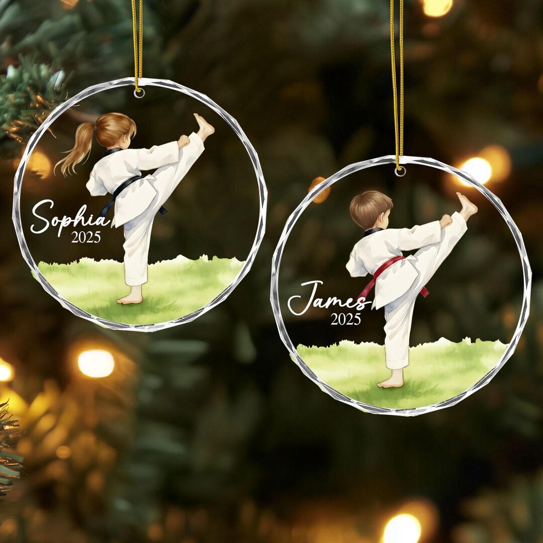 Personalized Karate 2D Flat Acrylic Ornament, Karate Ornament, Gift for ...