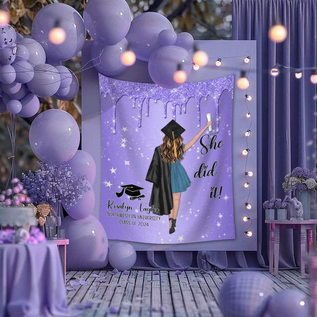 Personalized Congrats Graduation Party Backdrop, Custom Graduation ...