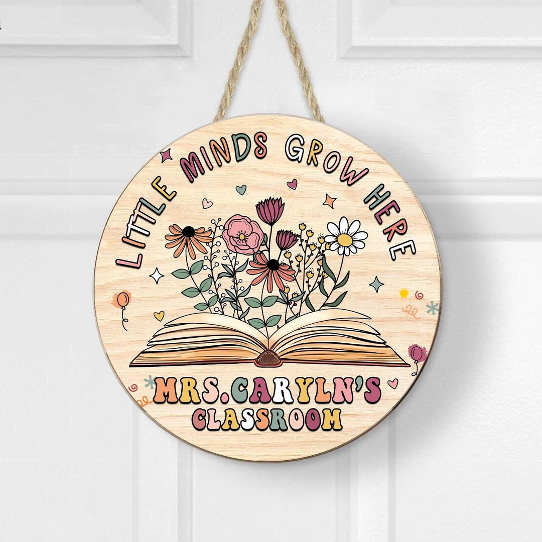 Personalized Teacher Door Sign, Welcome Back to School Sign, Classroom ...