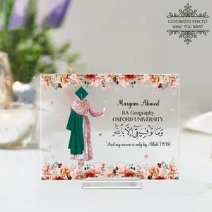 Personalized Muslim Graduation Print Rectangle Plaque, Muslim ...