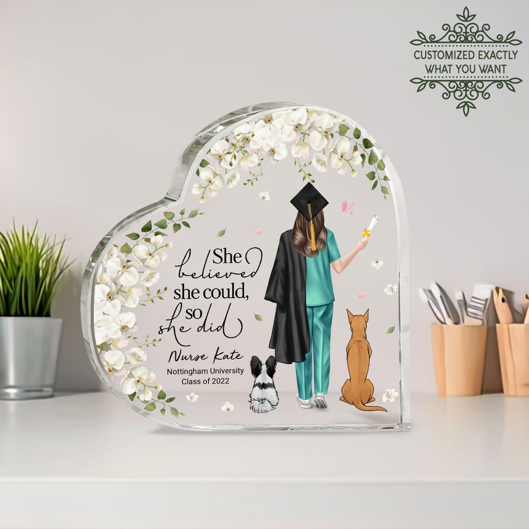 Personalized Veterinarian Graduation Print Heart Acrylic Plaque ...