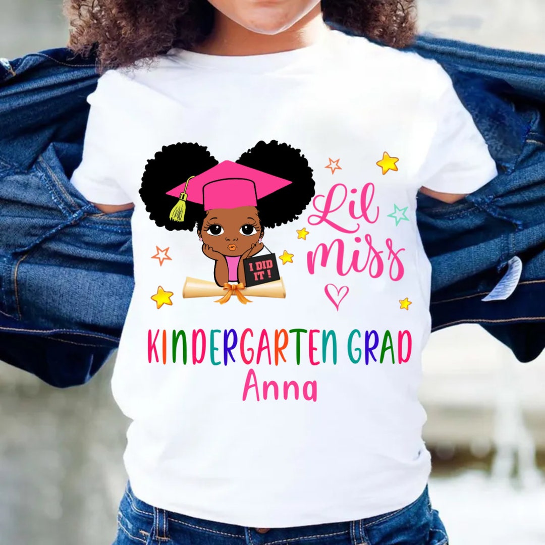 Personalized Graduation Black Kid Shirt, Custom Name Little Miss Grad ...
