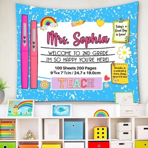 Personalized Groovy Classroom Decor, Custom Teacher Name Class Banner ...