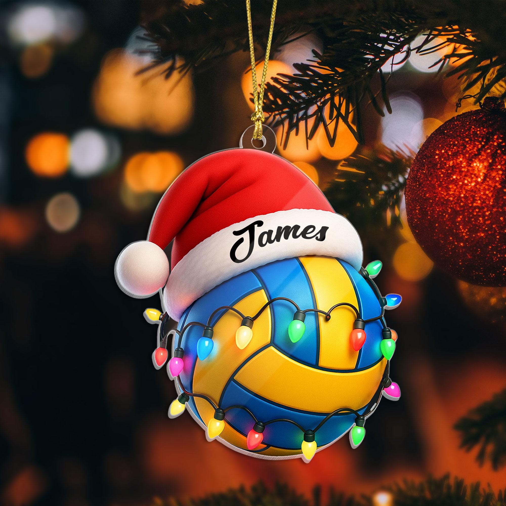 Custom 2D Flatted Volleyball Christmas Ornament, Sports Volleyball ...