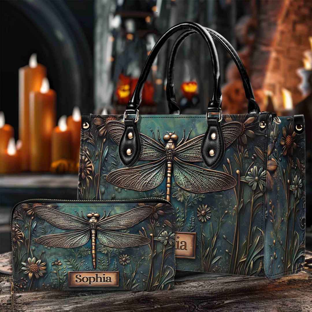 Personalized Cottagecore Dragonfly Handbag With Handle, Dragonfly With ...