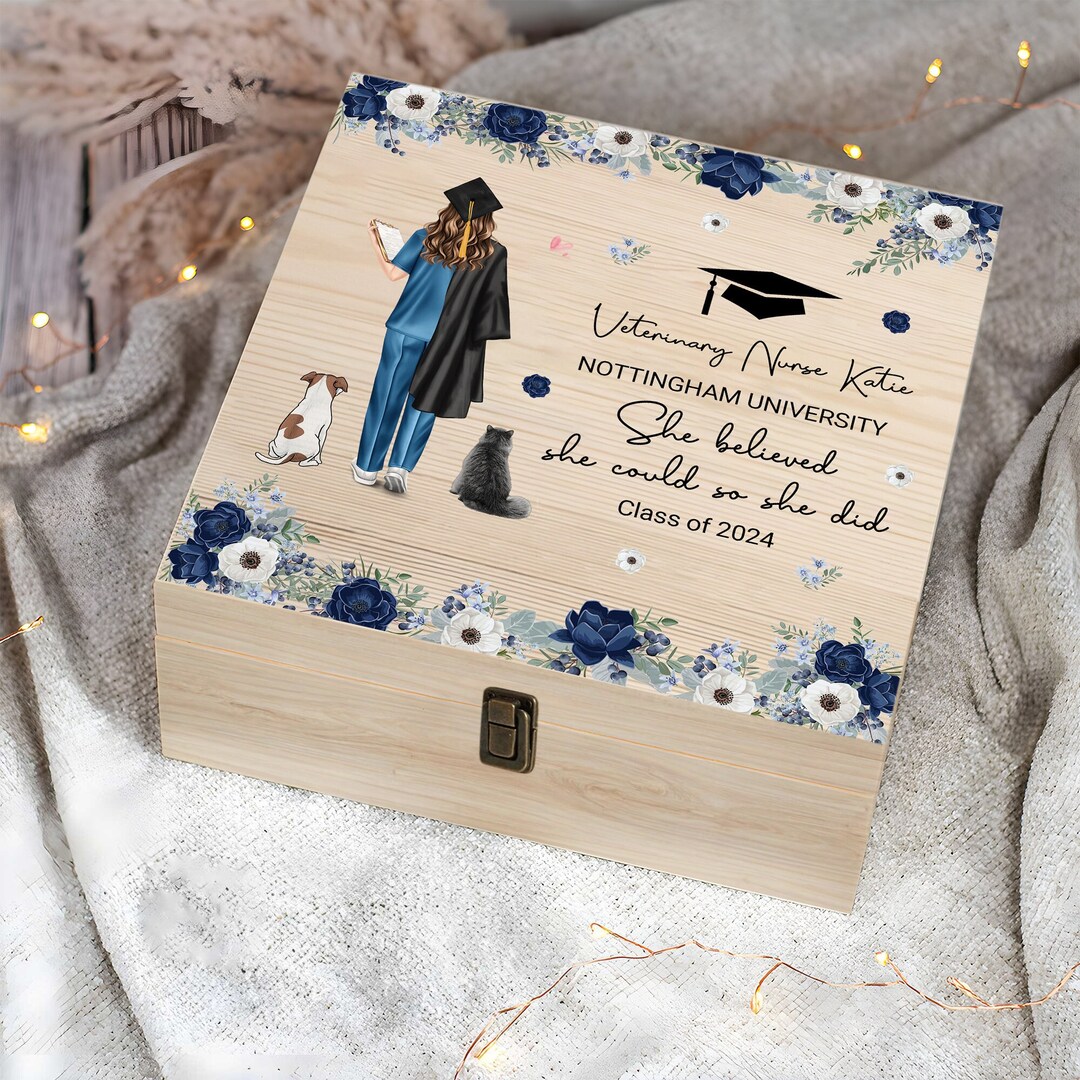 Personalized Veterinary Graduation Keepsake Box, Veterinarian ...