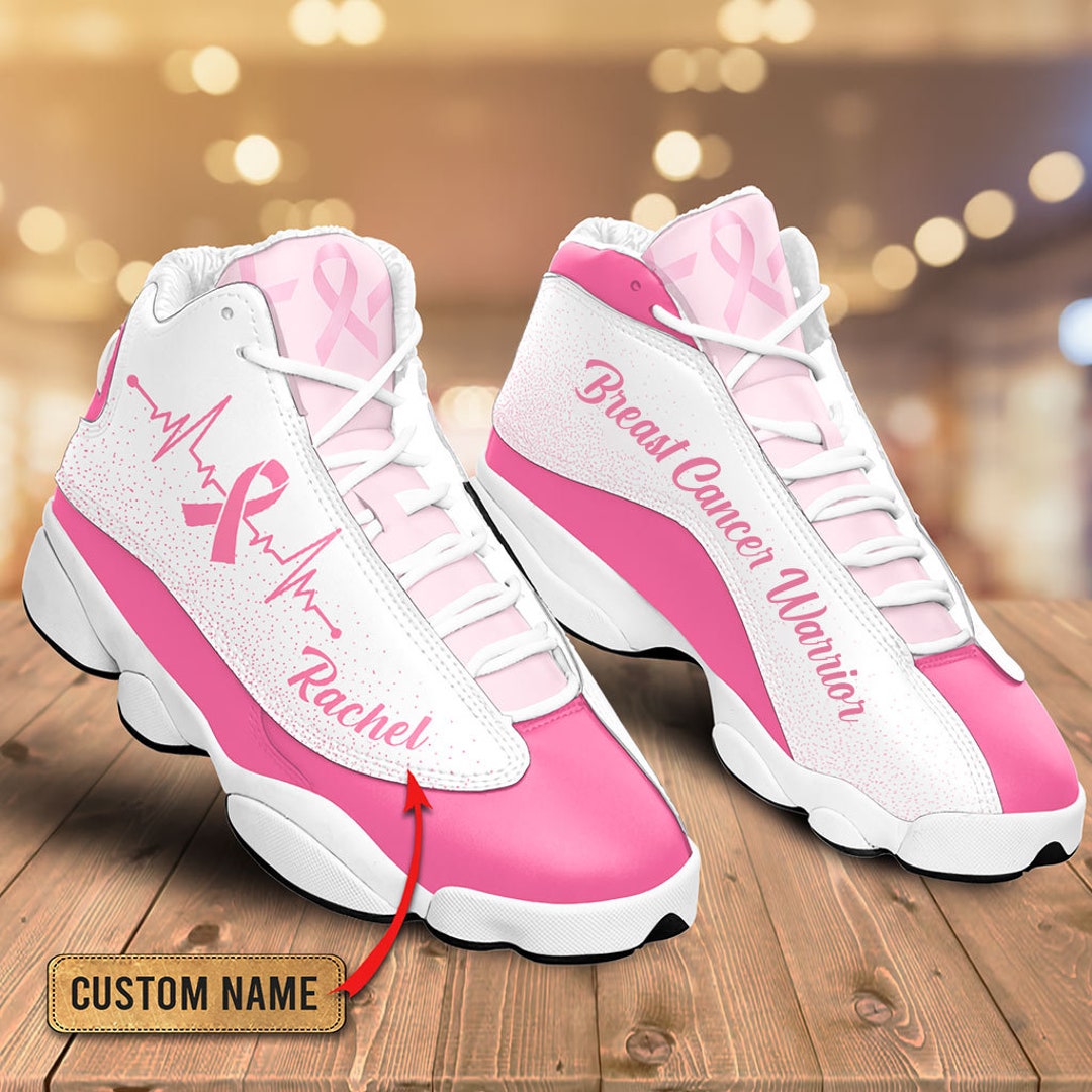 Personalized Name Breast Cancer Awareness Shoes, Breast Cancer Warrior ...