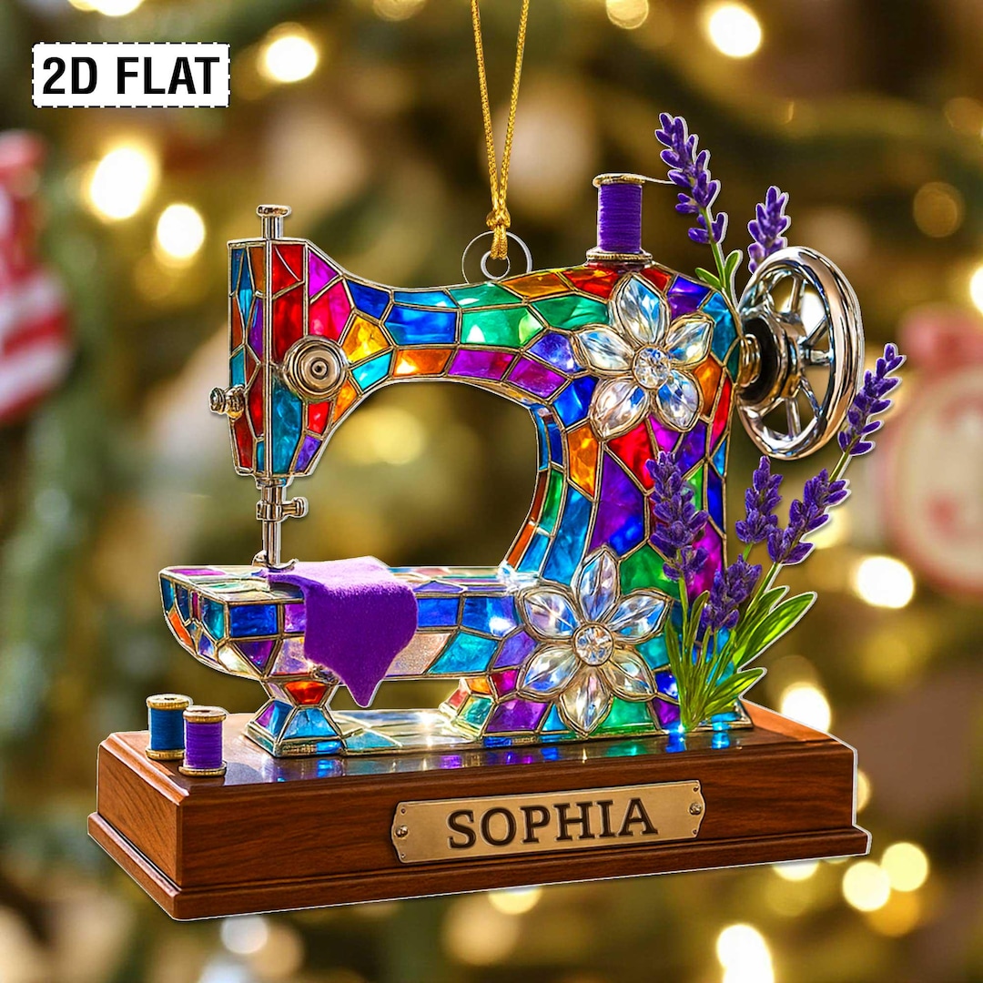 2D FLAT Personalized Sewing Machine Acrylic Ornament, Sewing Gift ...