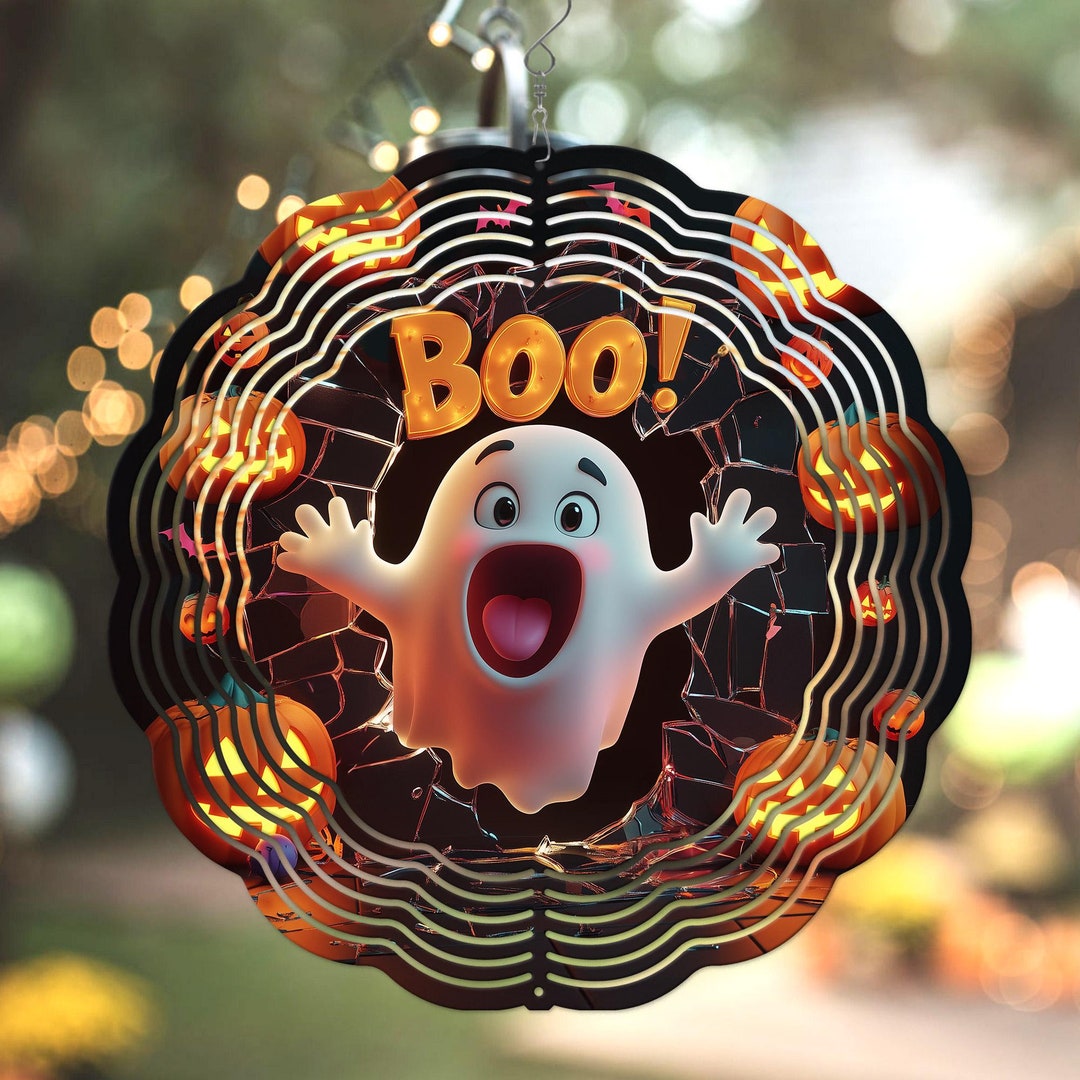 3D Cute Ghost Wind Spinner, Ghost Halloween Wind Rotator, Halloween ...