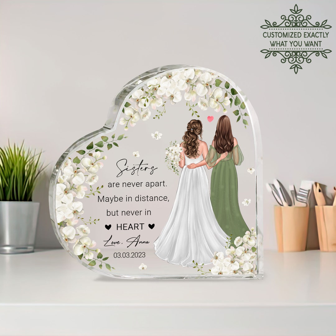 Personalized Sister of the Bride Heart Shape Acrylic Plaque, Customized ...