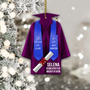 Personalized School Graduation Ornament, Custom Graduation Gown, Class ...
