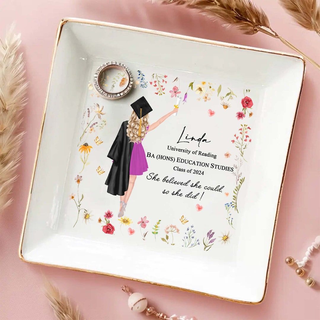 Personalized Graduation Jewelry Dish, Ring Dish Grad Gift for Her ...