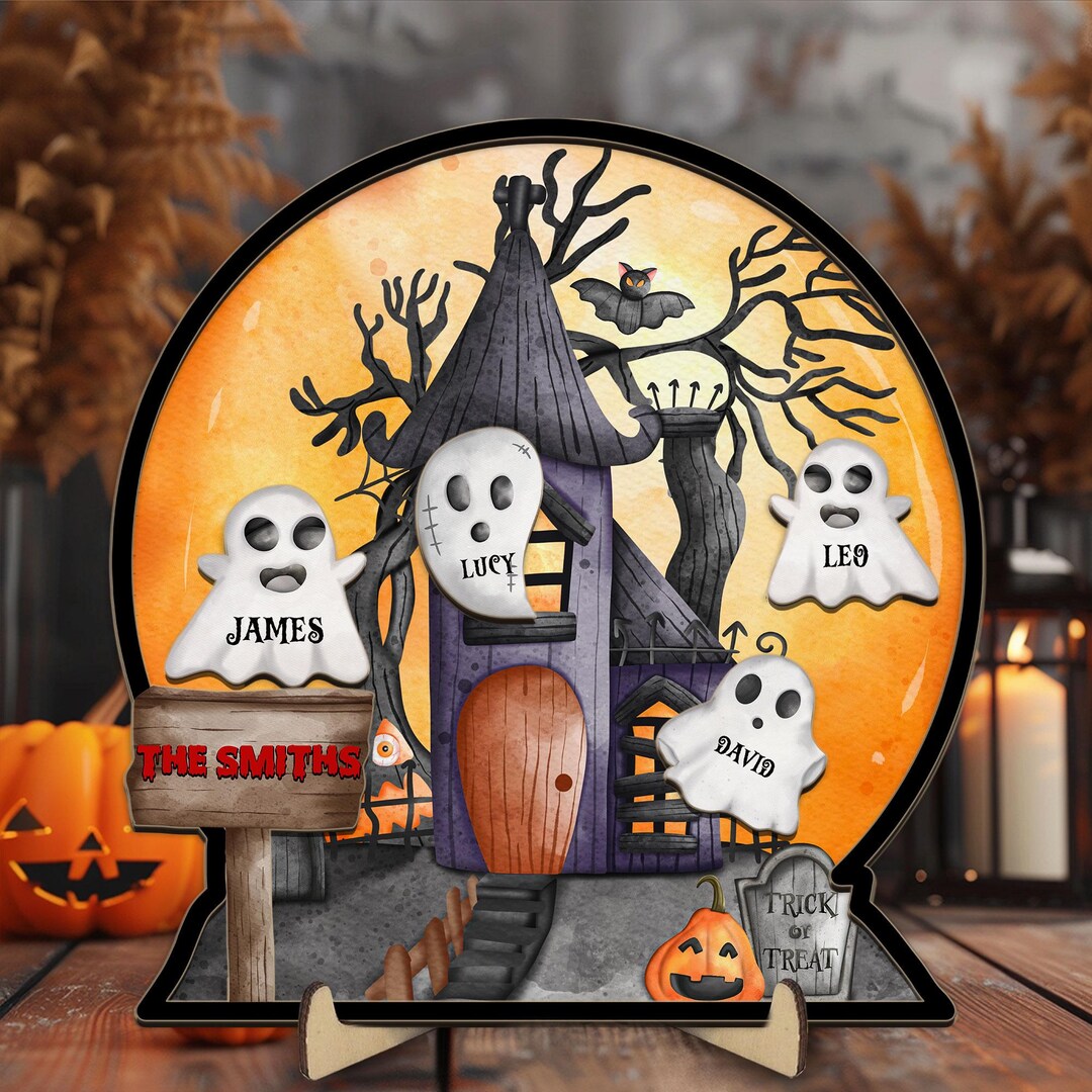 Custom Family Ghost Sign, Halloween Family Decor, Halloween Gifts ...
