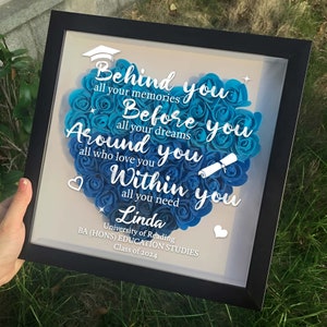 Personalized Graduation Shadow Flower Box, Graduation Gifts, Grad Gifts ...