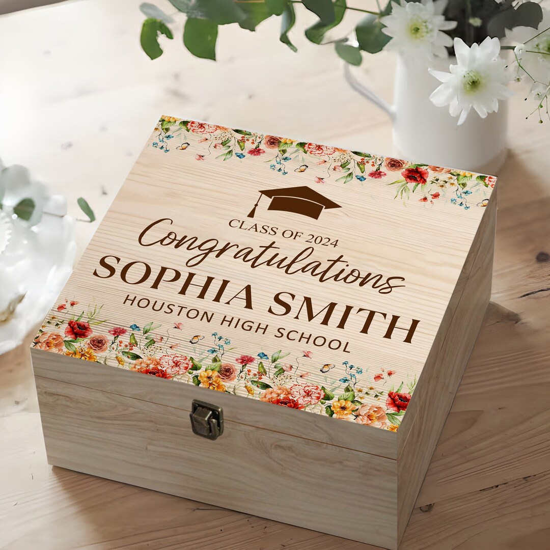 Personalized Graduation Keepsake Box, Custom Graduation Memory Box ...