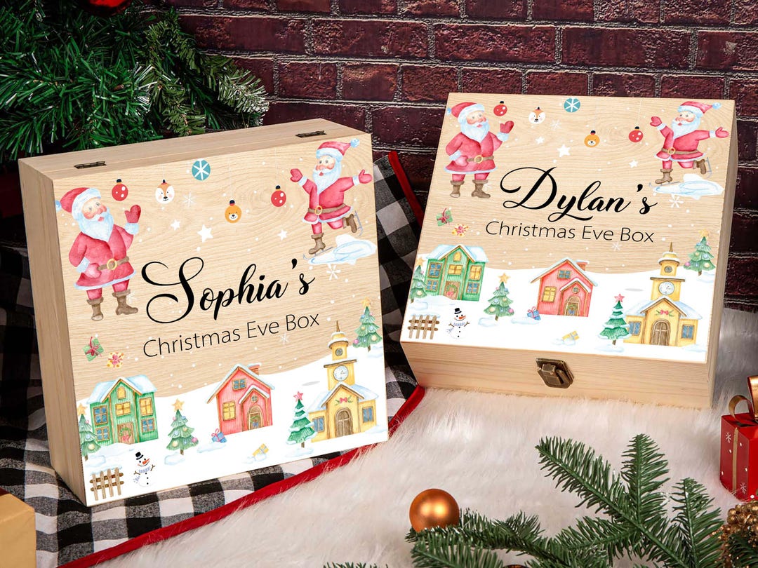 Personalized Christmas Gift Box for Children, Custom Wooden Box Gift ...