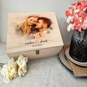 Personalized Photo Couples Keepsake Box for Wedding, Custom Couples ...