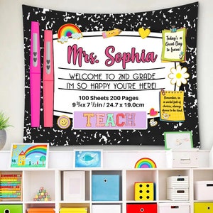 Personalized Groovy Classroom Decor, Custom Teacher Name Class Banner ...