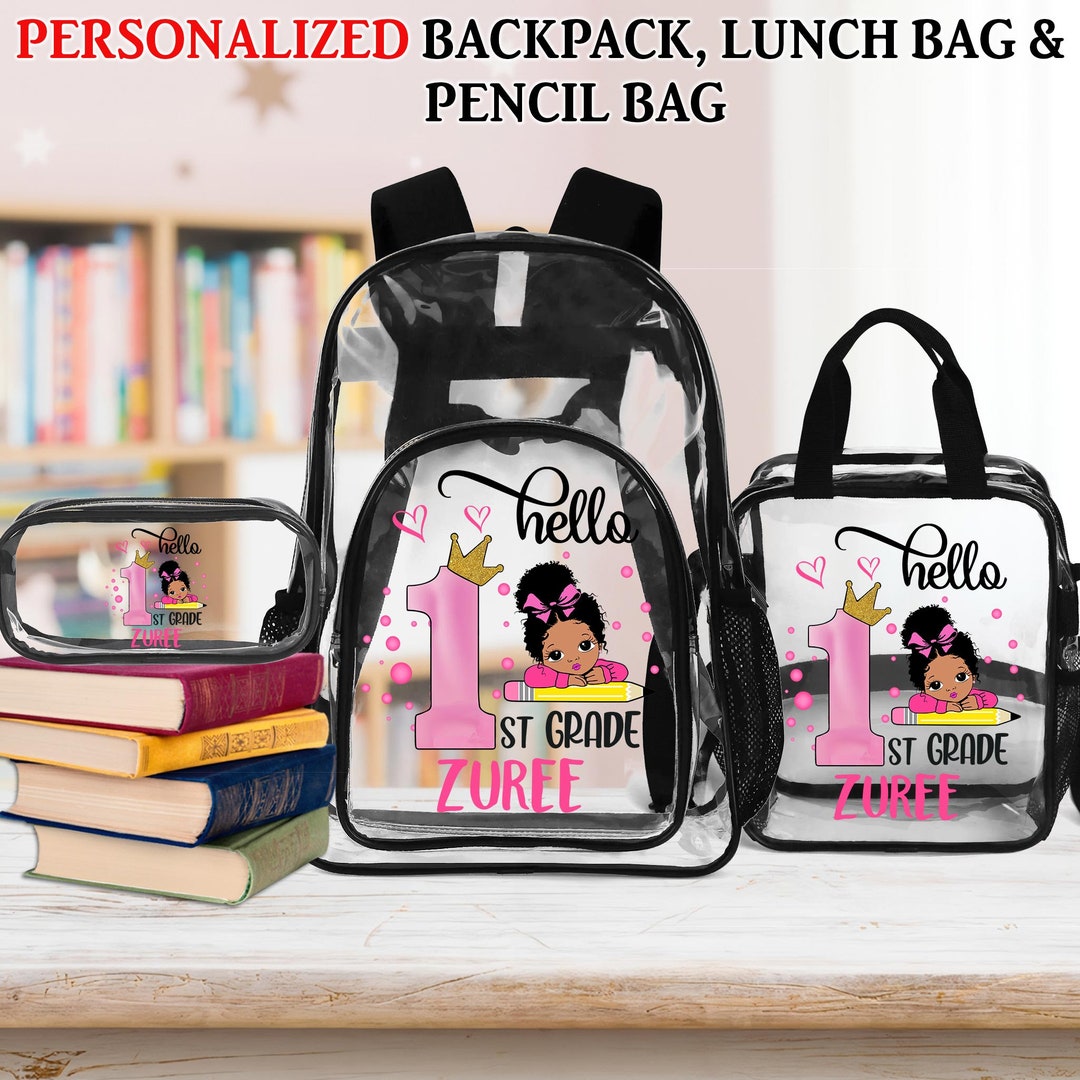 Personalized Back to School Clear Backpack for African American Kids ...