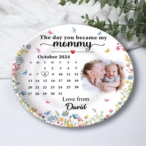 Personalized New Mom - the Day You Became My Mommy Plastic Plate ...