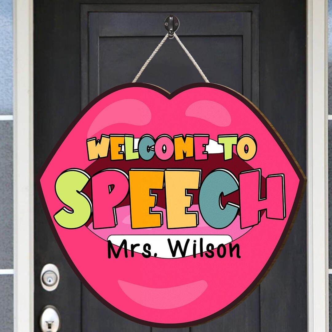 Personalized Speech Language Teacher Door Sign, Speech Teacher ...