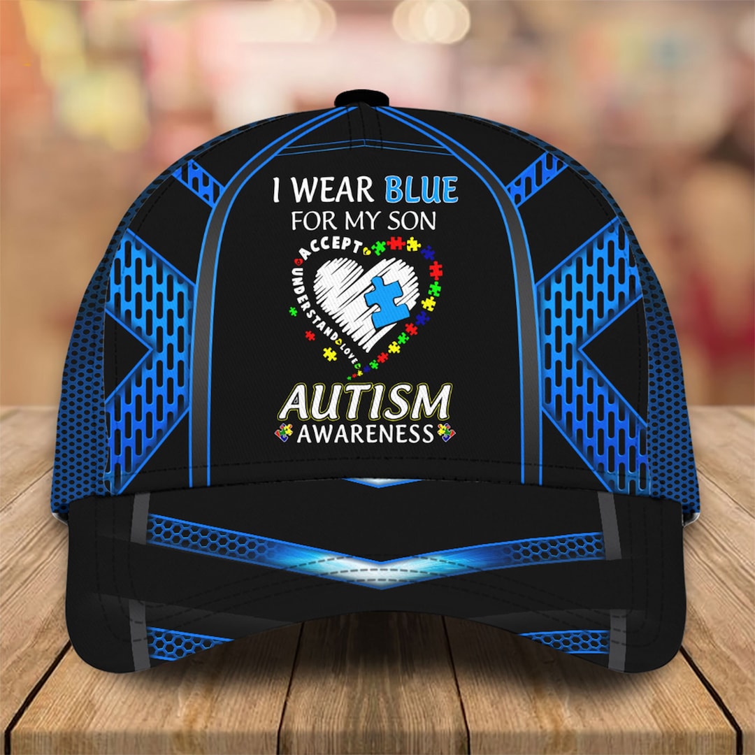 Personalized Autism Awareness Cap, Autism Warrior Cap, I Wear Blue for ...