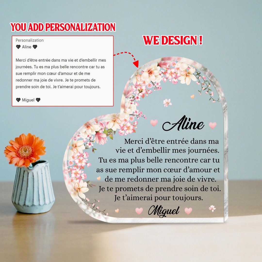 Custom Heart Shape Acrylic Sign, Customized Heart Shape Acrylic Stand ...