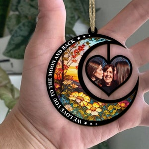 Personalized Photo Suncatcher, Mom and Daughter, Dad and Son Portrait ...