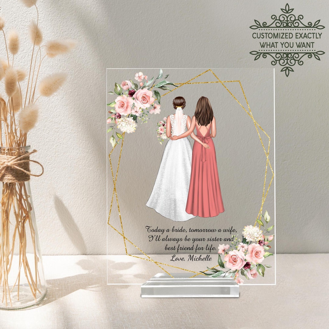 Personalized Sister of the Bride Rectangle Plaque, Customized Sister of ...