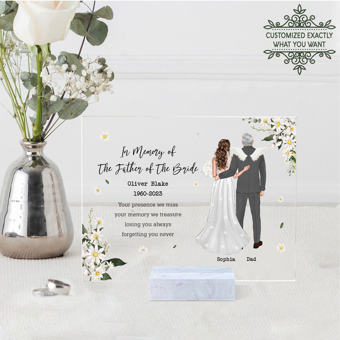 Personalized in Memory of Father of the Bride Rectangle Plaque, in ...